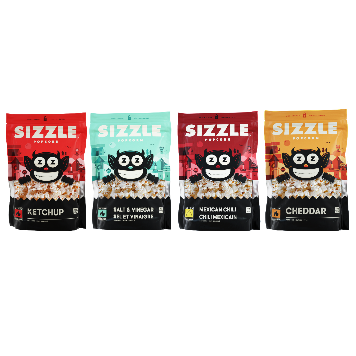 Loaded Sizzle Popcorn Four Pack | Gaming and Streaming Snack